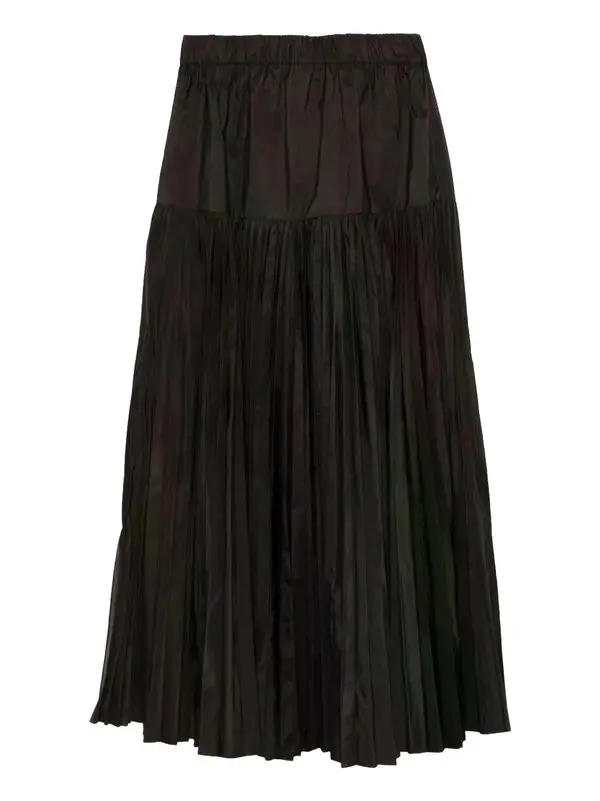 P.a.r.o.s.h Pleated Skirt With Elasticated Waistband - Brown