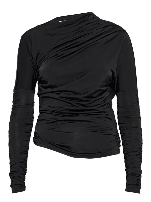GANNI Draped Top - Black