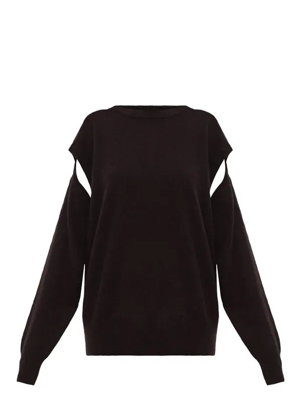 LISA YANG Othelia Cut-out Cashmere Sweater - Brown