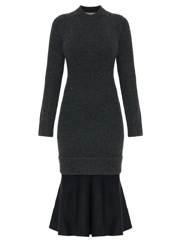 Alexander Wang Dress In Combined Fabrics - Grey