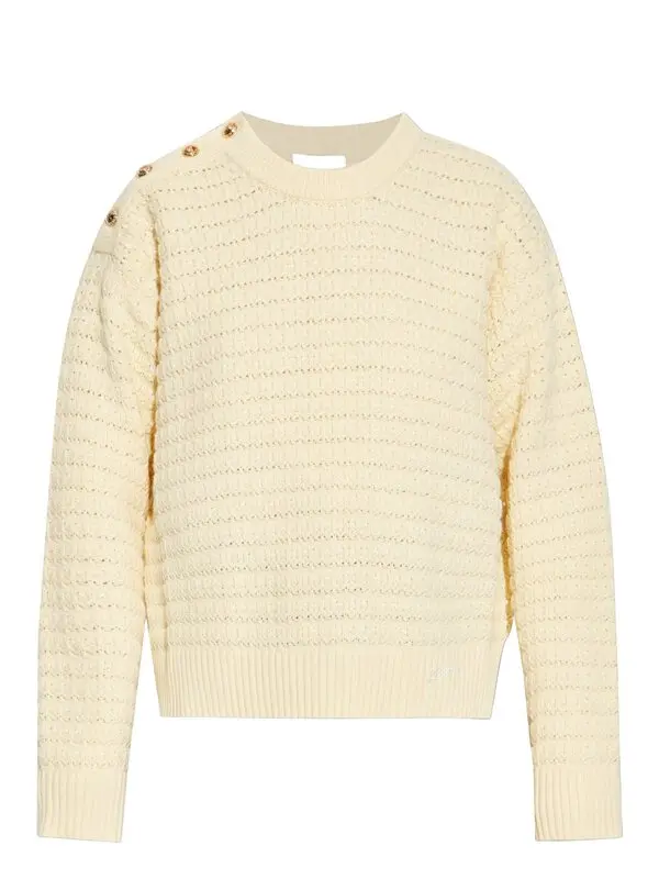 GANNI Wool Sweater - Cream