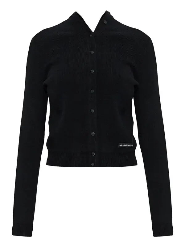 Alexander Wang Cardigan With Logo Patch - Black