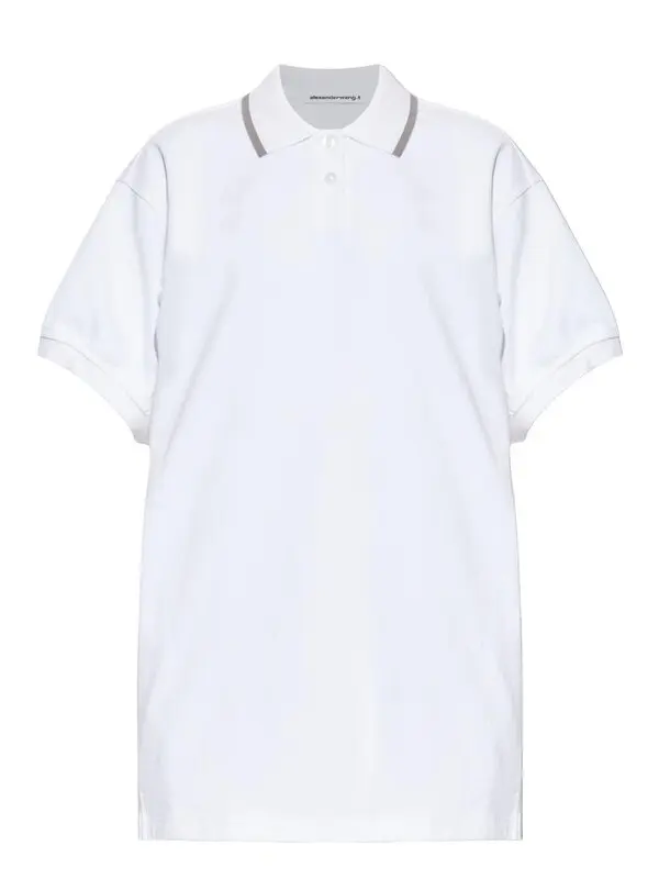 Alexander Wang Piqué Knit Polo Dress - White