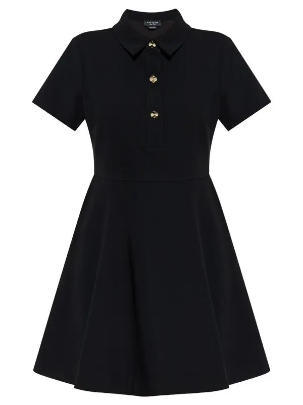 Kate Spade New York Dress With Clover Buttons And Side Pockets - Black