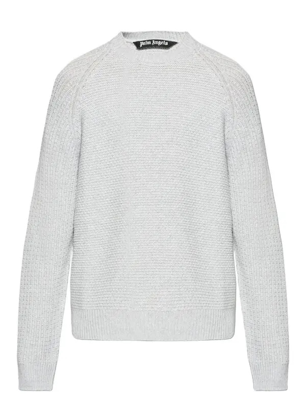 Palm Angels Crew Neck Knit Sweater - Grey