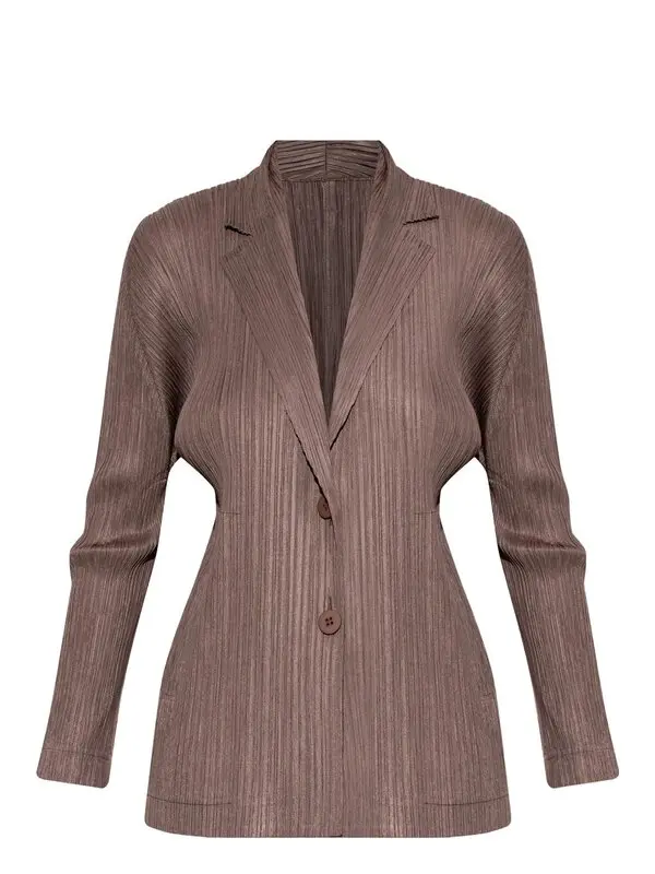 Issey Miyake Pleated Blazer - Brown