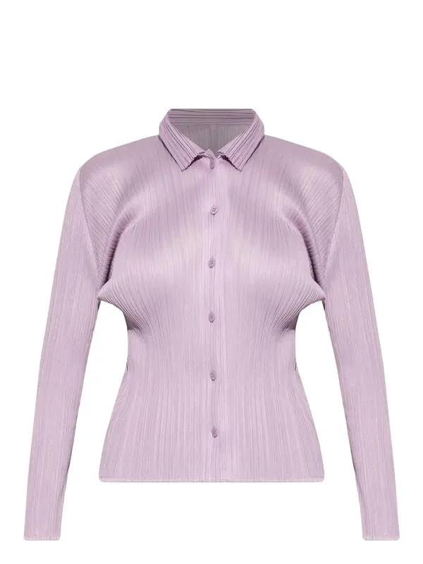 Issey Miyake Pleated Button-up Shirt - Purple