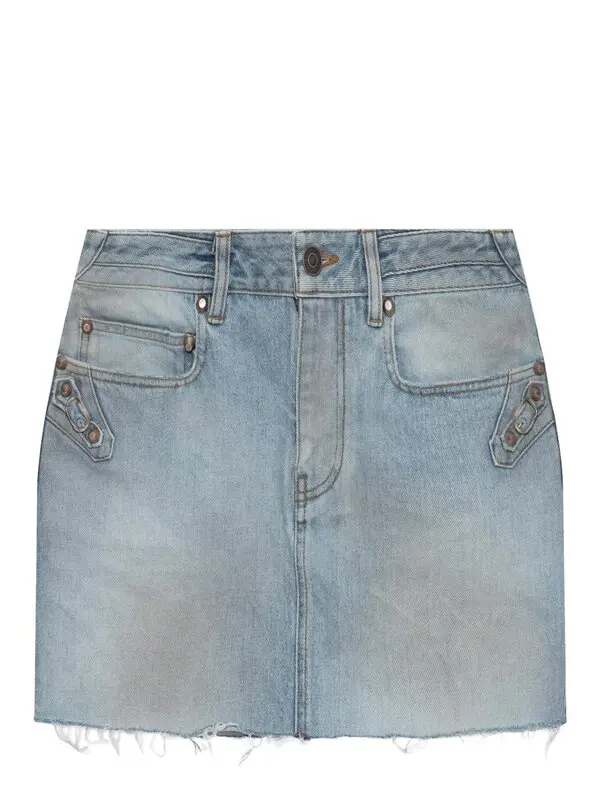 Balenciaga Short Denim A-line Skirt - Light Blue