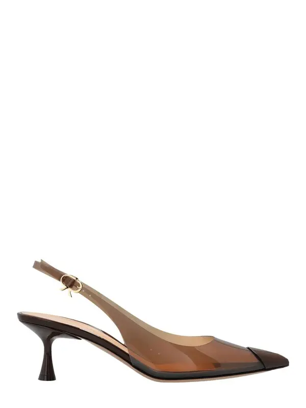 GIANVITO ROSSI Diana Kitten Heel Slingbacks - Brown