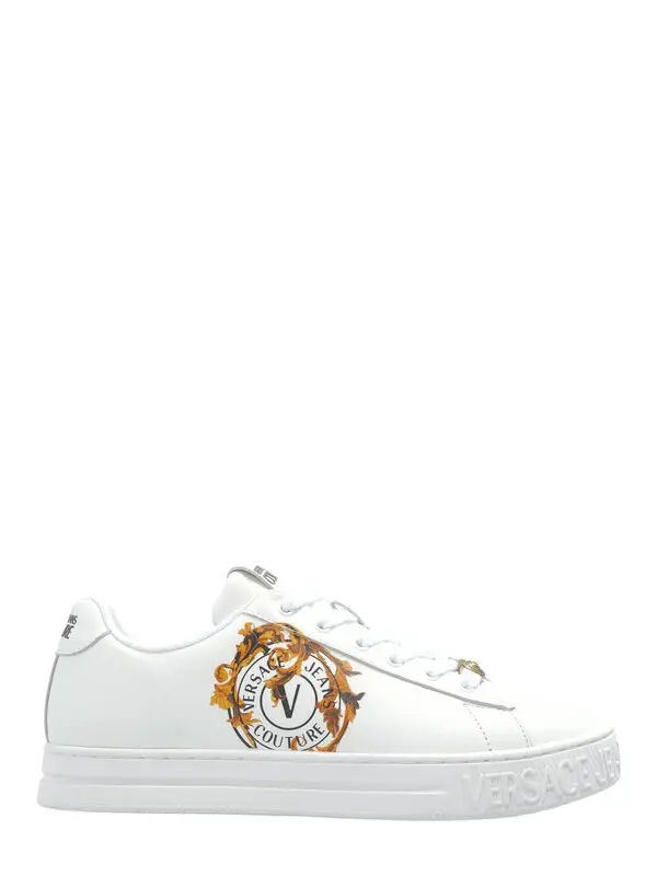 Versace Sports Shoes With Printed Logo - White