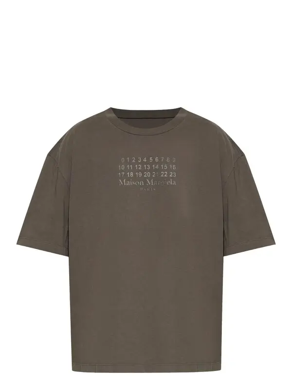 MAISON MARGIELA T-shirt With Printed Logo - Brown