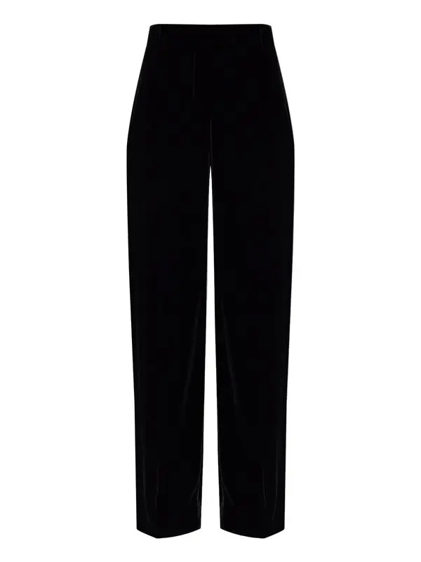 Alexander McQueen Velvet Wide-leg Trousers - Black