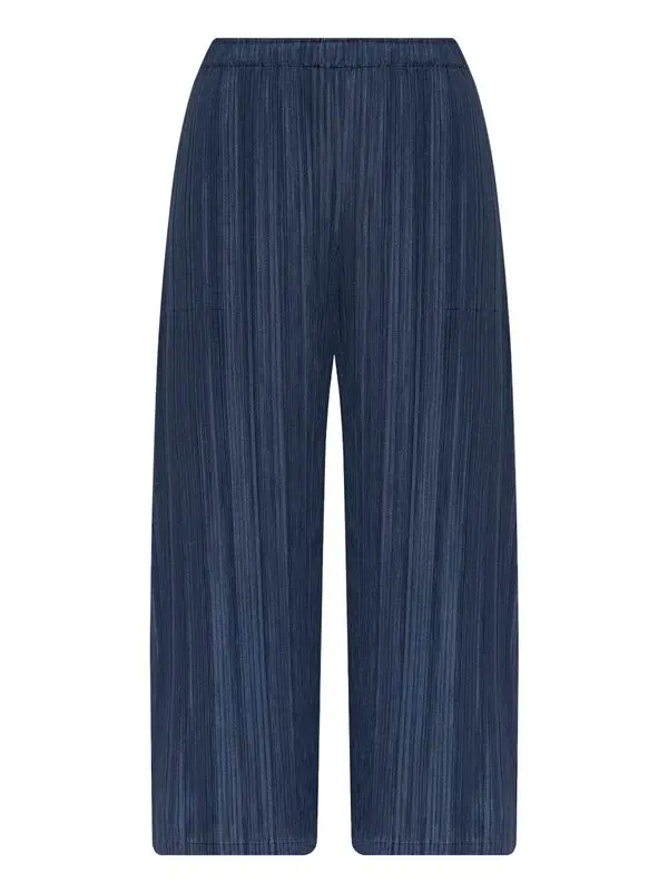 Issey Miyake Pleated Culottes - Navy Blue