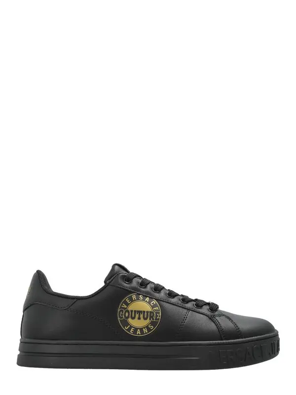Versace Logo Printed Sports Shoes - Black