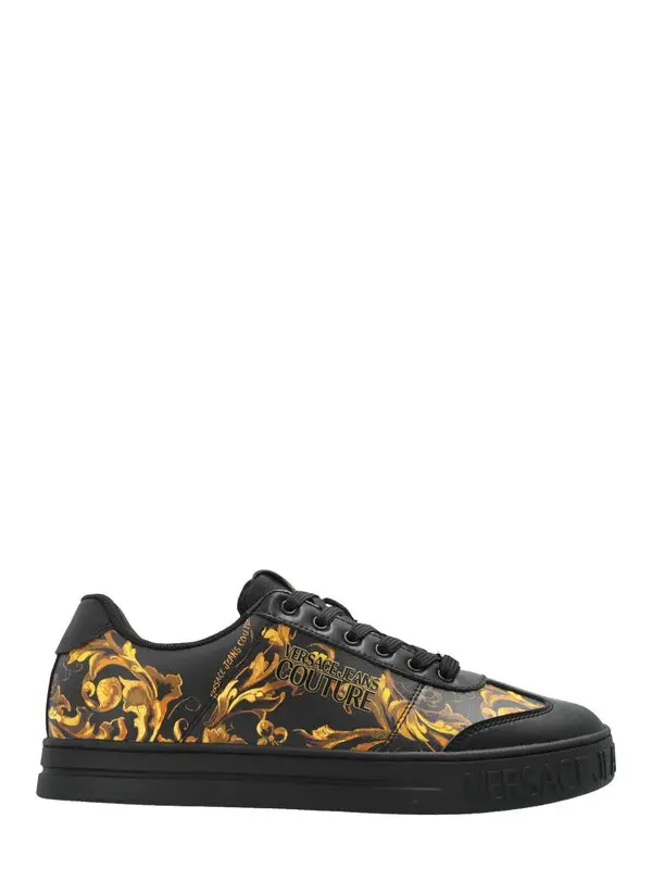 Versace Barocco Print Sports Shoes - Black