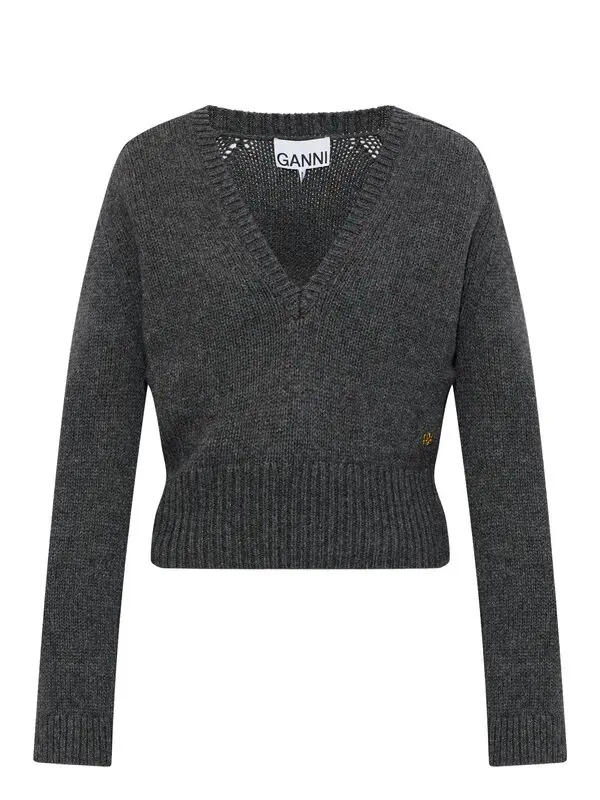 GANNI Wool Sweater - Grey