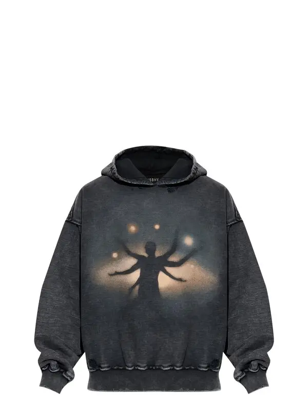 MISBHV Printed Oversized Hoodie - Black