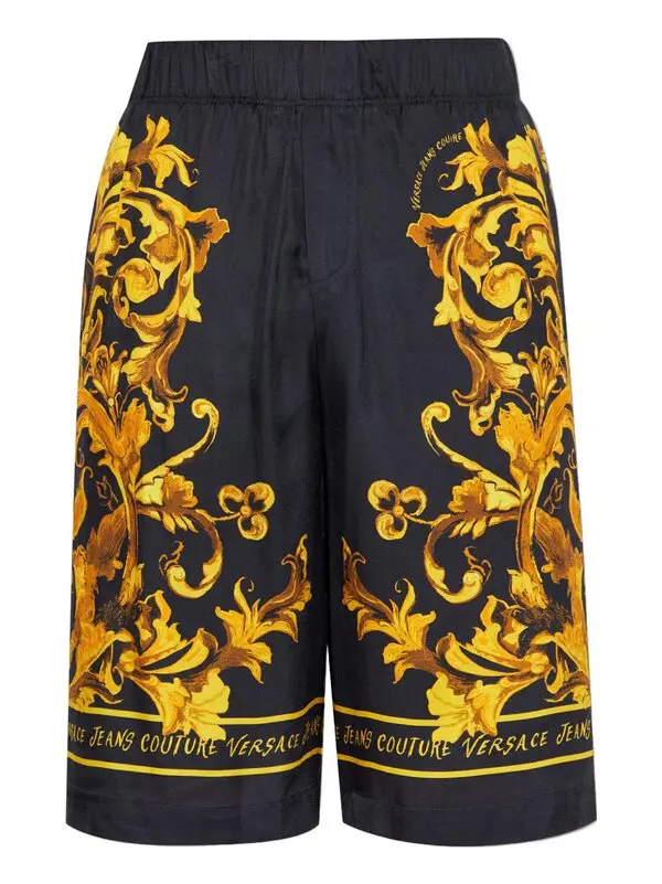 Versace Barocco Print Shorts - Black