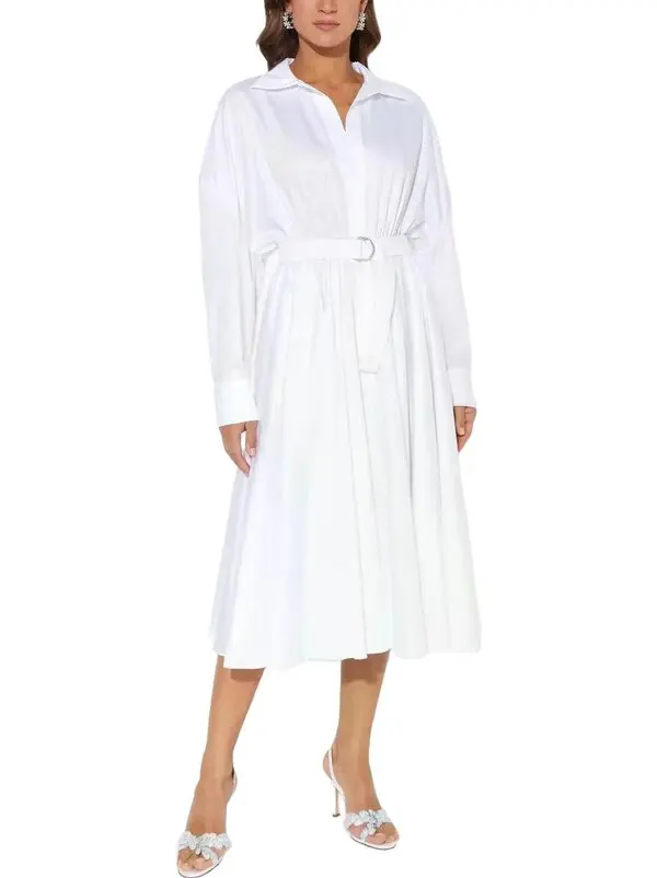 Norma Kamali Belted-detail Midi Shirt Dress - White