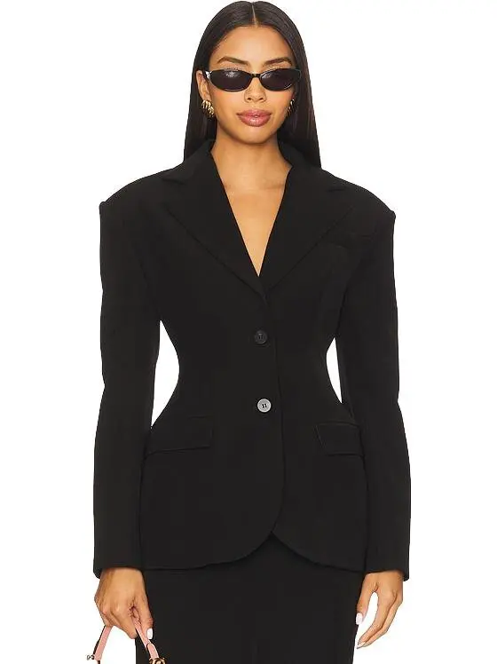 Line & Dot Ida Hourglass Blazer - Black