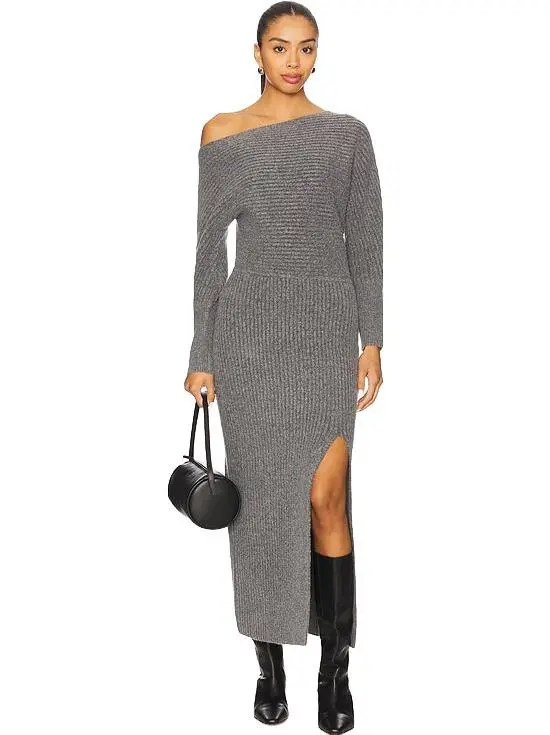 Line & Dot Alta Sweater Dress - Charcoal