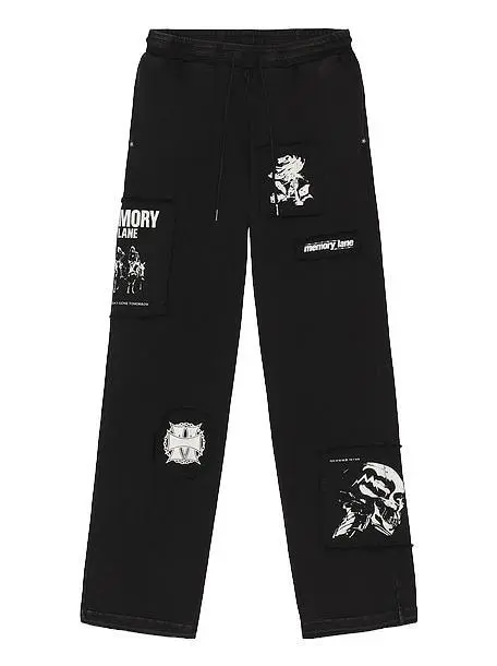 MEMORY LANE Patch Flyer Sweats - Black