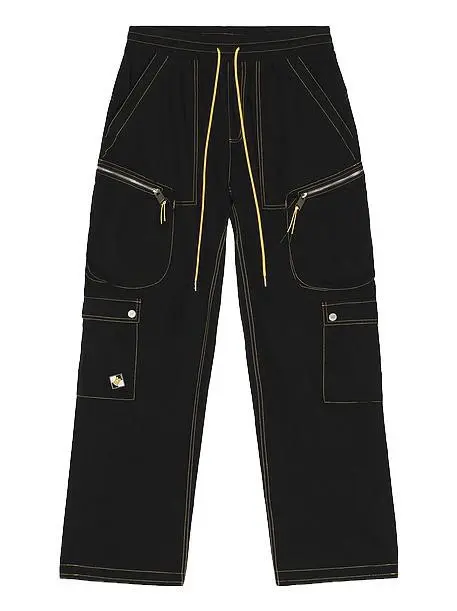 DIET STARTS MONDAY Contrast Cargo Pants - Black