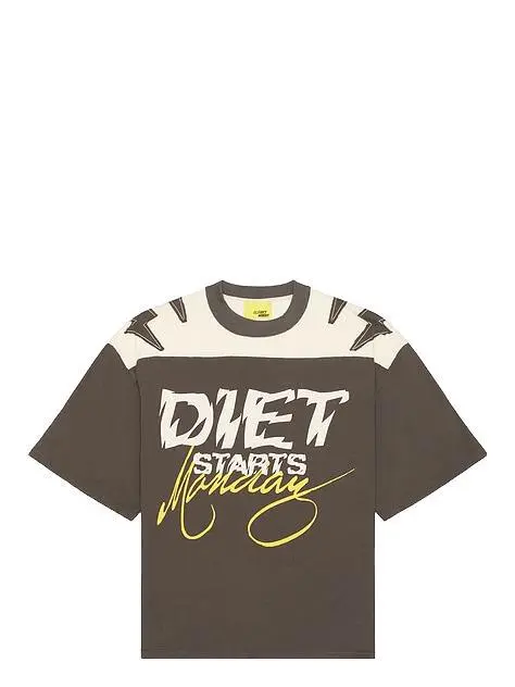 DIET STARTS MONDAY Yoke Tee In Black - Vintage Black