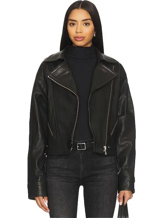 ANINE BING Julie Leather Jacket - Black Leather
