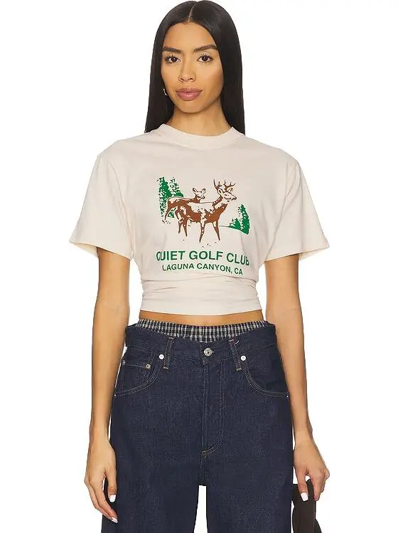 QUIET GOLF Laguna Canyon T-shirt In Ivory - Bone