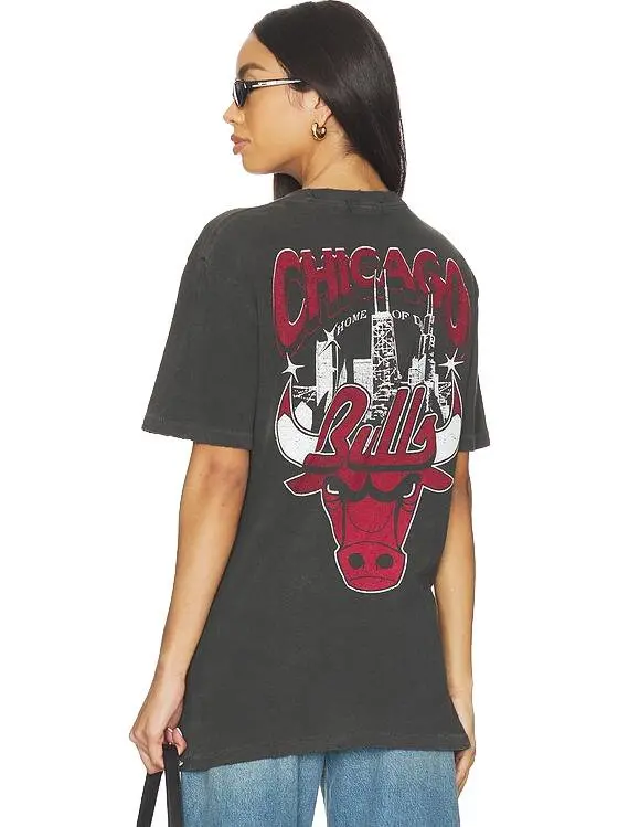Junk Food Bulls Chicago Vintage Tee - True Black