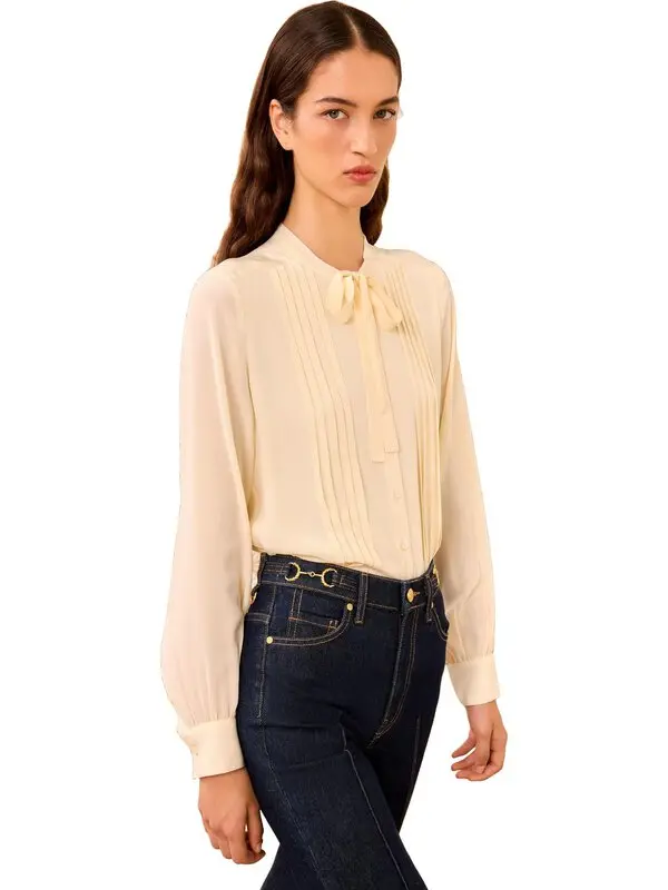 Ulla Johnson Delvine Long-sleeve Blouse - Cowrie