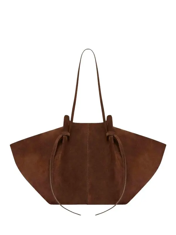 Yuzefi Large Mochi Suede Shoulder Bag - Chocolate