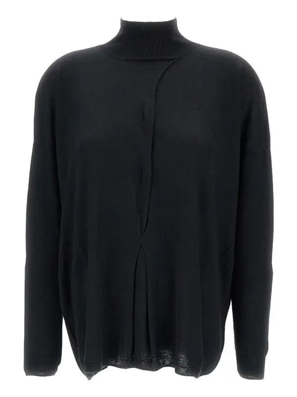 HIRA X BIFFI Turtleneck Silk And Cashmere Sweater - Black