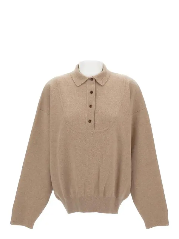 Jacquemus La Maille Vareuse Ball Polo - Beige