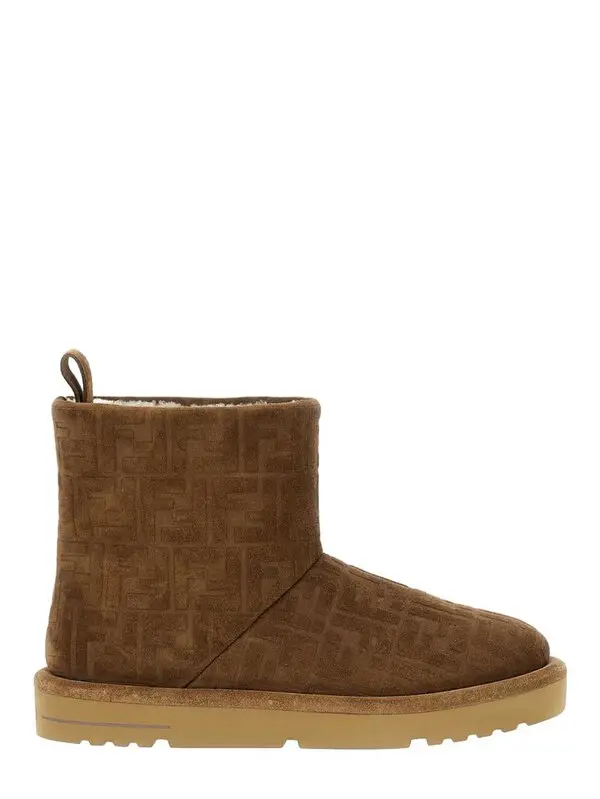 Fendi Suede Ankle Boots - Brown