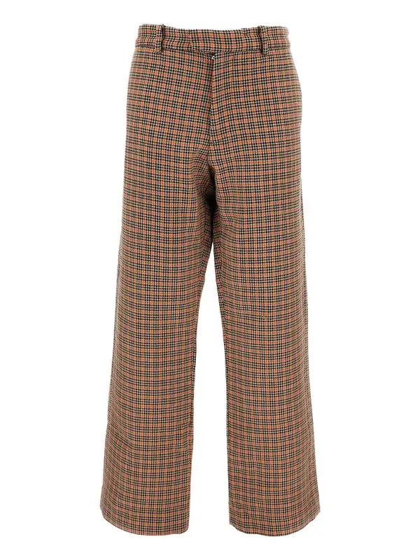 META CAMPANIA COLLECTIVE Houndstooth Wool Trousers - Multicolor