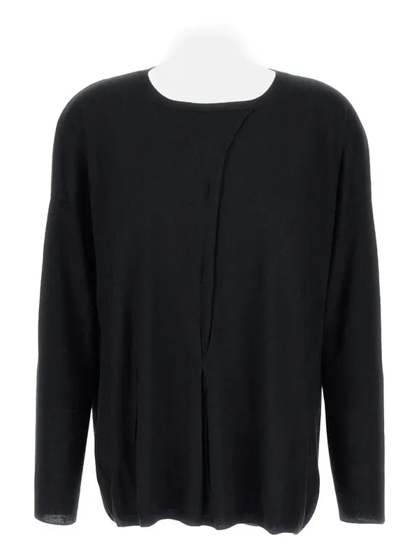 HIRA X BIFFI Crewneck Sweater With Twist Detail - Black