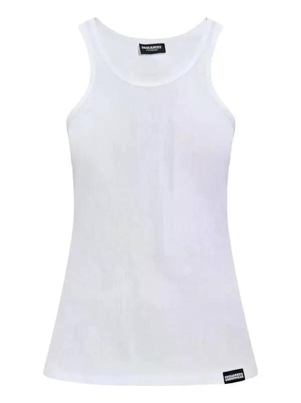 Dsquared2 Ribbed Tank Top - White