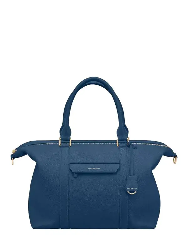 MAISON DE SABRE Large Leather Weekender Bag - Blue