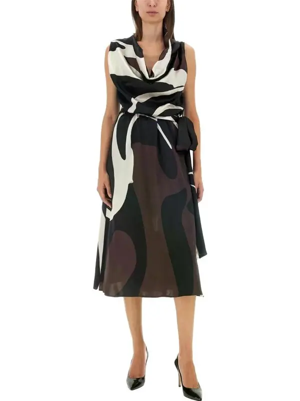 Kiton Abstract Midi Dress - Black