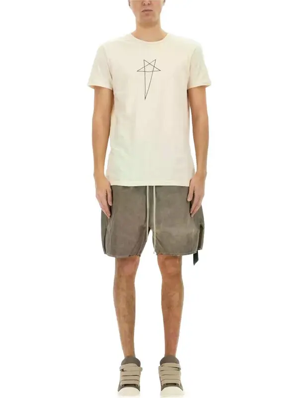 Rick Owens Zip Frayed Hem Shorts - Brown