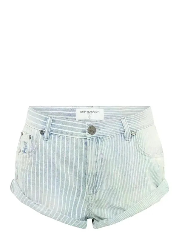 ONETEASPOON Bandits Striped Denim Shorts - Blue