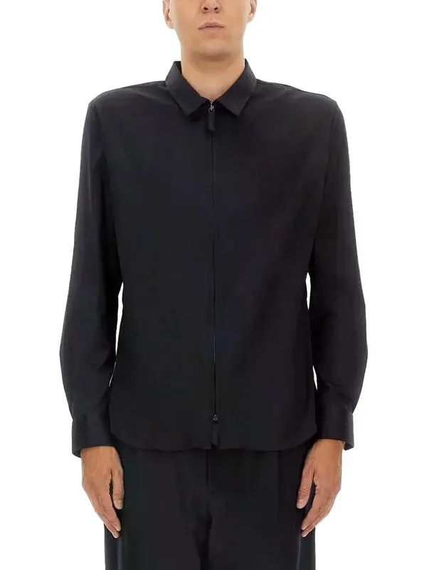 Giorgio Armani Long-sleeves Cotton Shirt - Blue