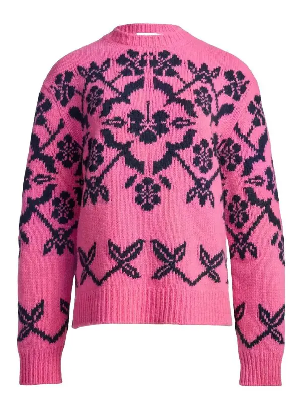 HIGH SPORT Patterned Intarsia Jumper - Pink
