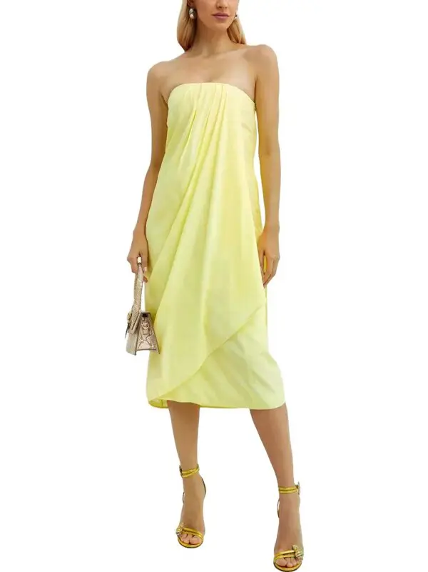 Gauge81 Onna Draped Midi Dress - Yellow