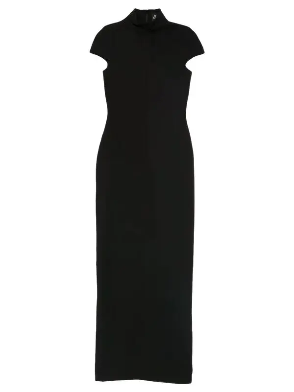 Solace London Lang High-neck Maxi Dress - Black