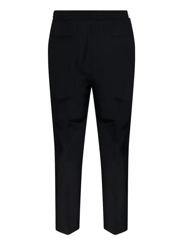ENTRE AMIS Elasticated Waist Pleated Trousers - Black