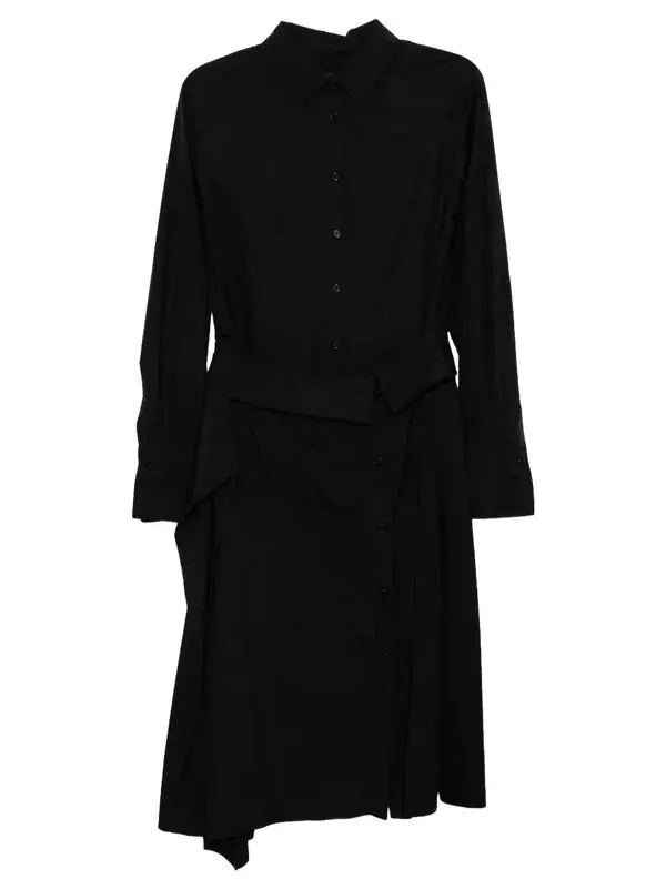 JUUN.J Belted-waist Shirt Dress - Black