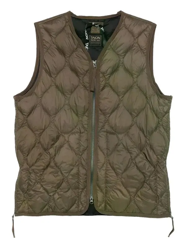 Taion Zip-fastening V-neck Gilet - Green